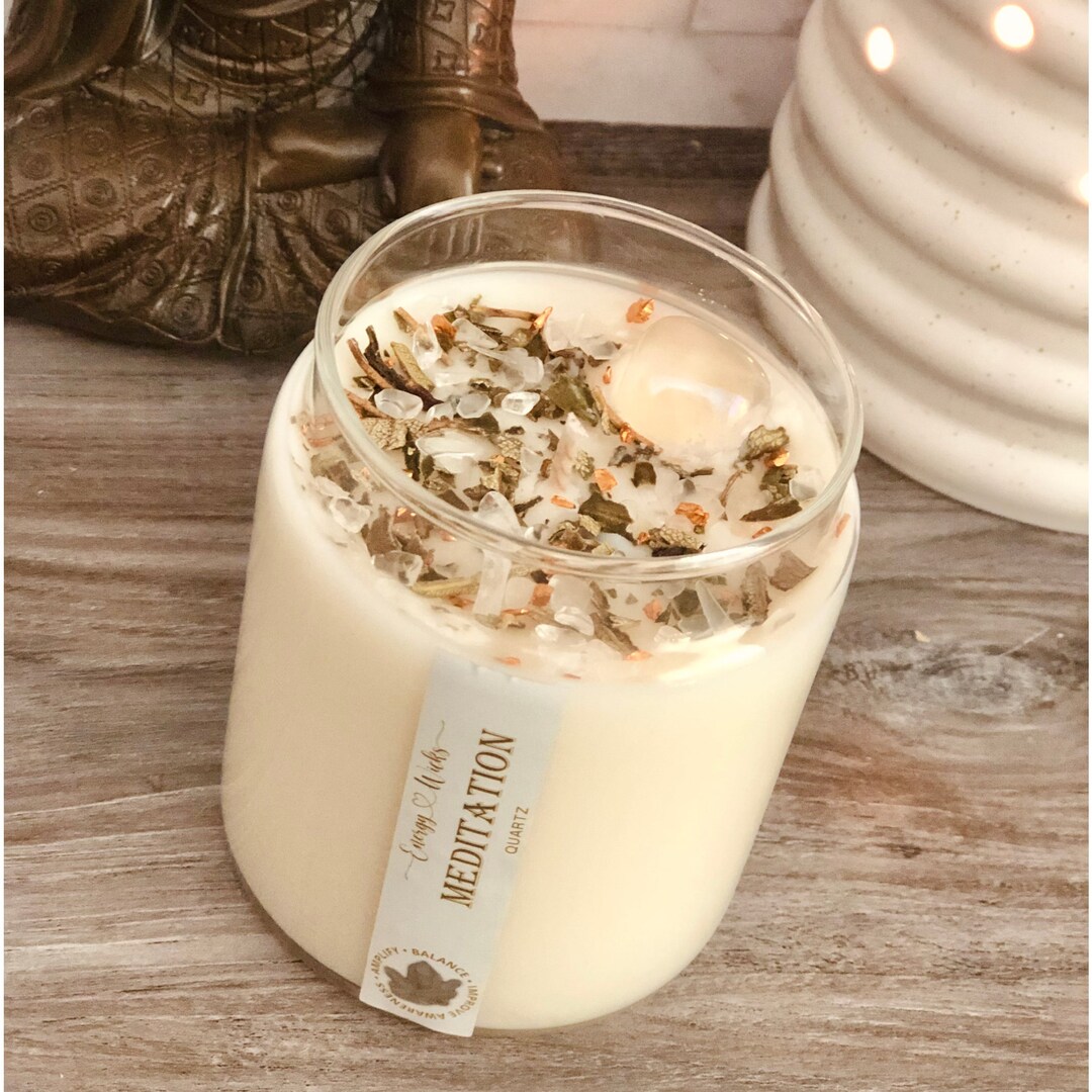 Aura Quartz Candle MEDITATION Birthday Gift Ritual Candle Intention ...