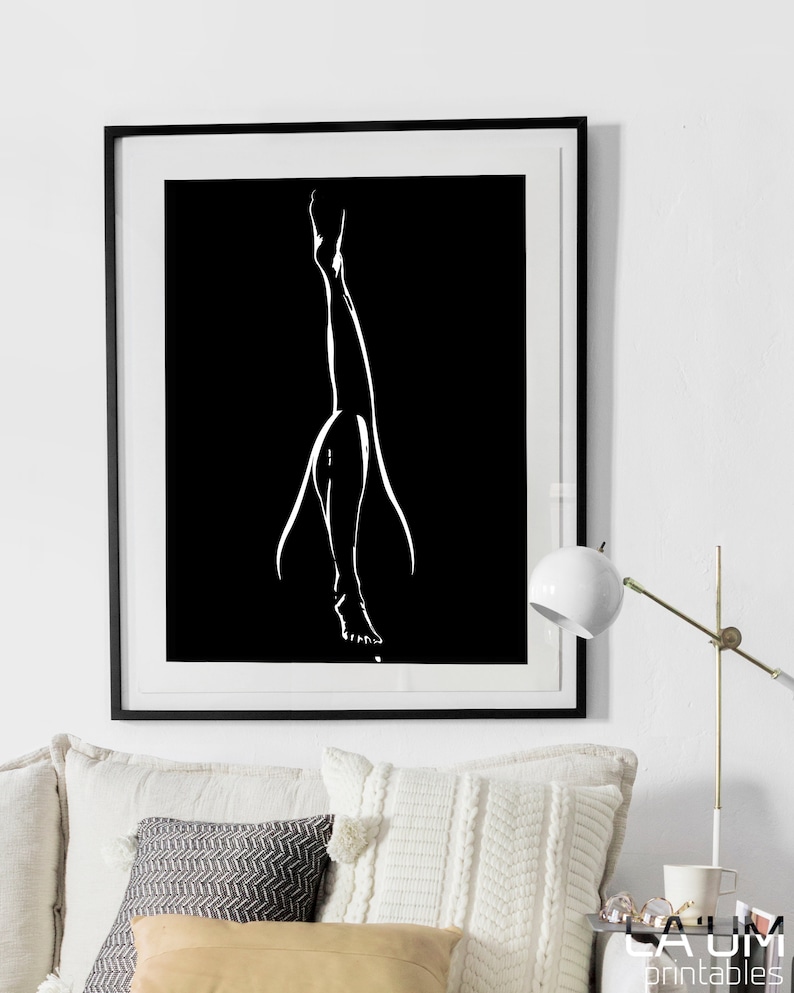 Silhouette of Woman's Legs Abstract Printable Art | Etsy