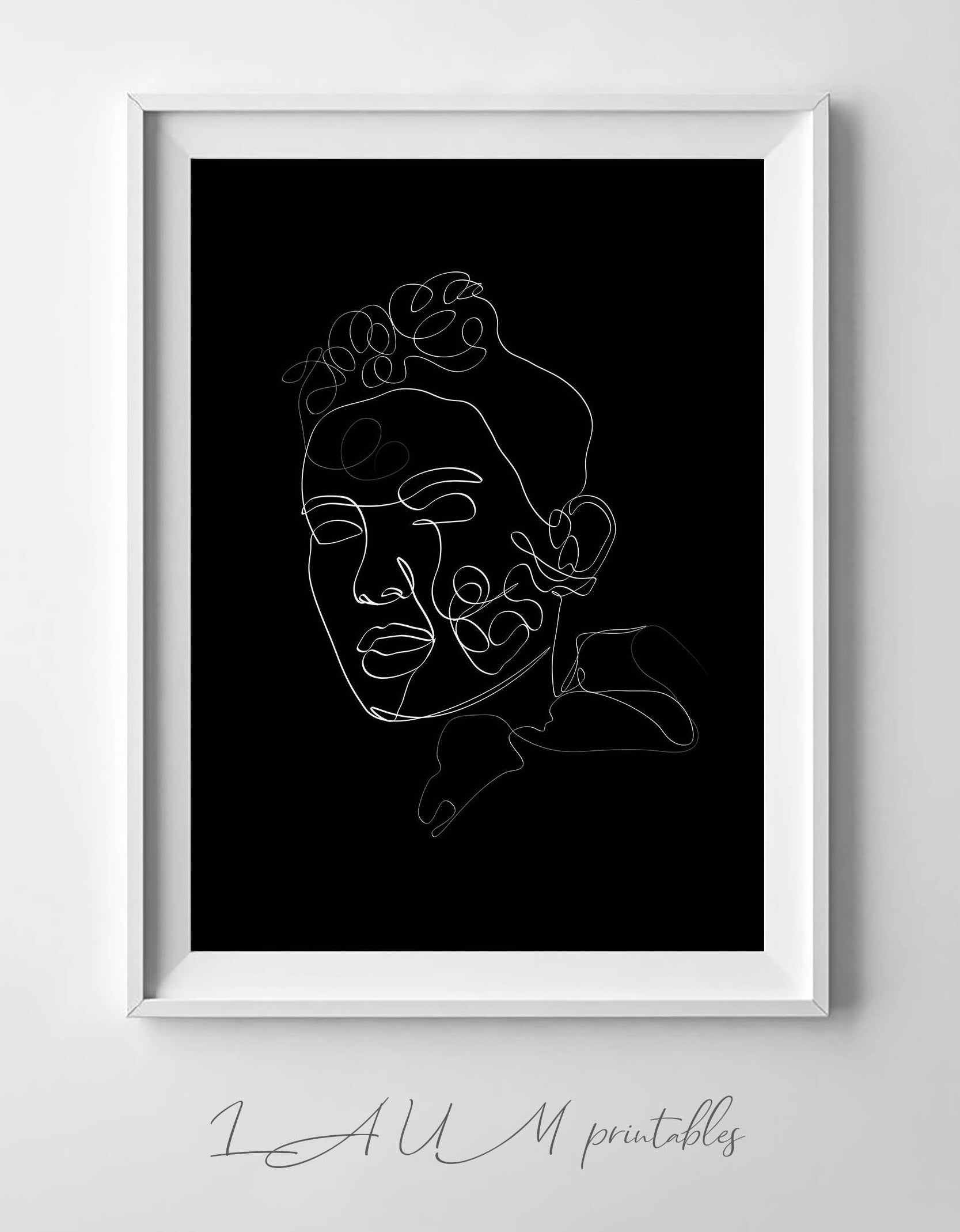 Women Portrait, Continuous Line Art, Two Variants - Etsy