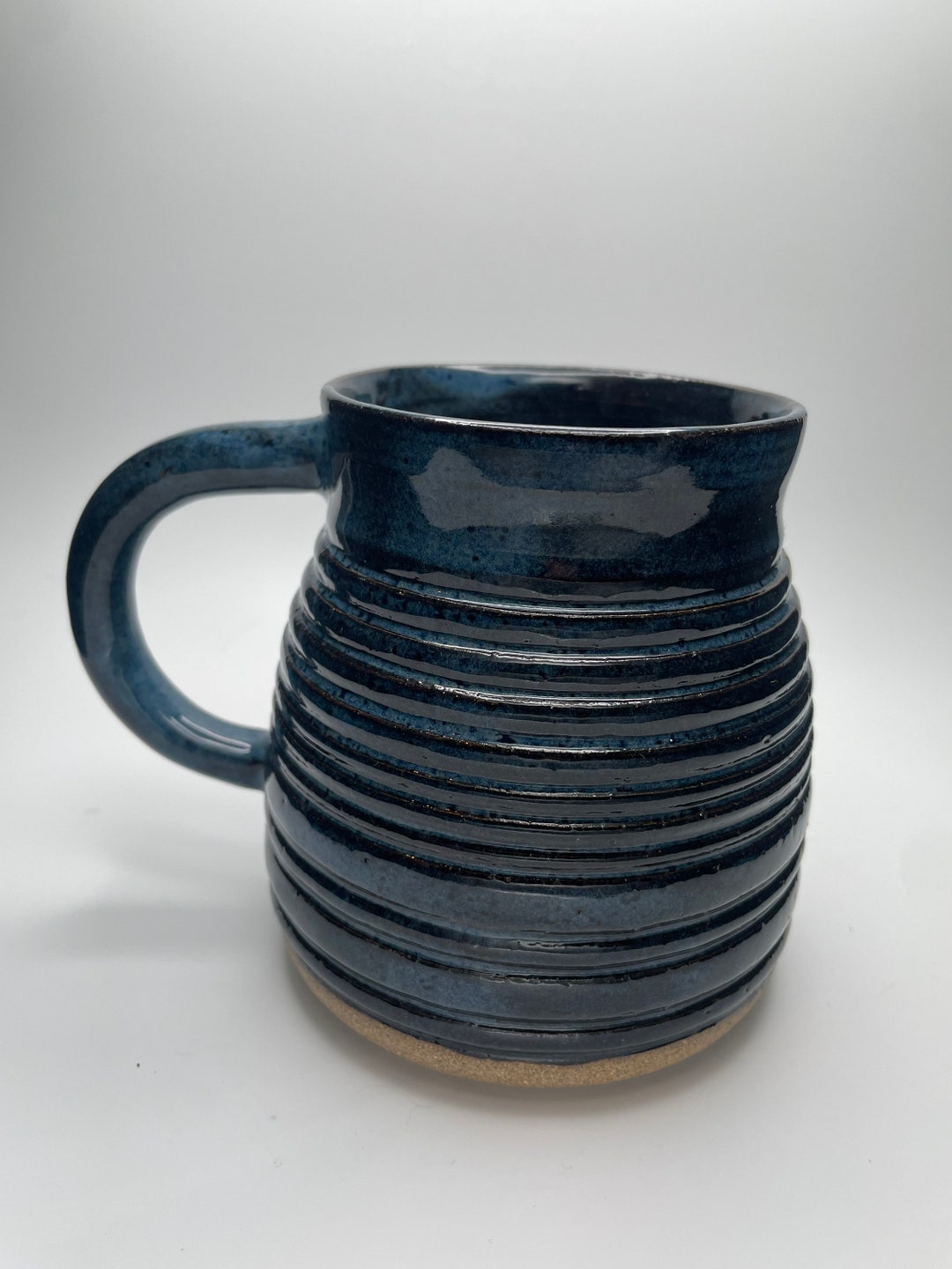 Blue Ringed Mug 18 Ounces - Etsy