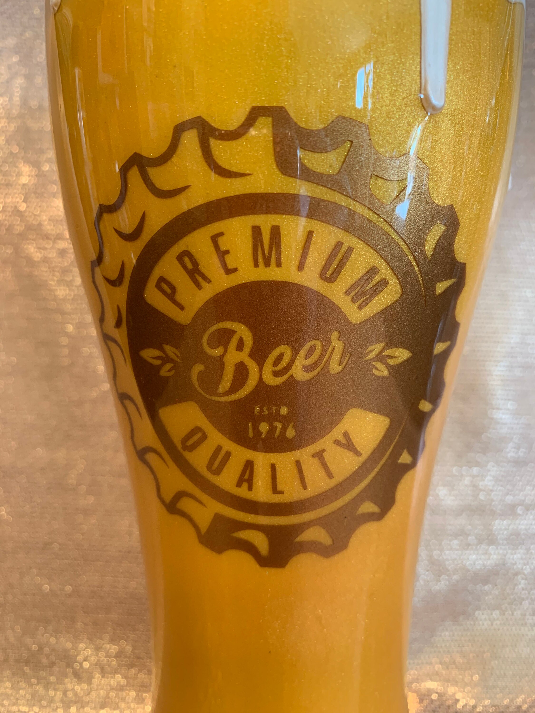 Dripping Beer Glass Pilsner Mug Tumbler - Etsy