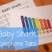 Baby Shark Sheet Music - Xylophone - Etsy