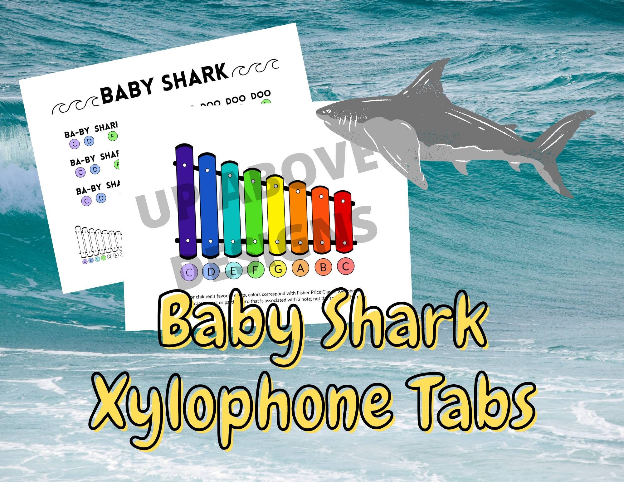 Baby Shark Sheet Music - Xylophone - Etsy