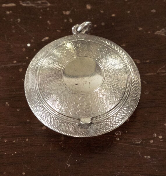 Antique Sterling Round Mirrored Compact w Original Pu… - Gem