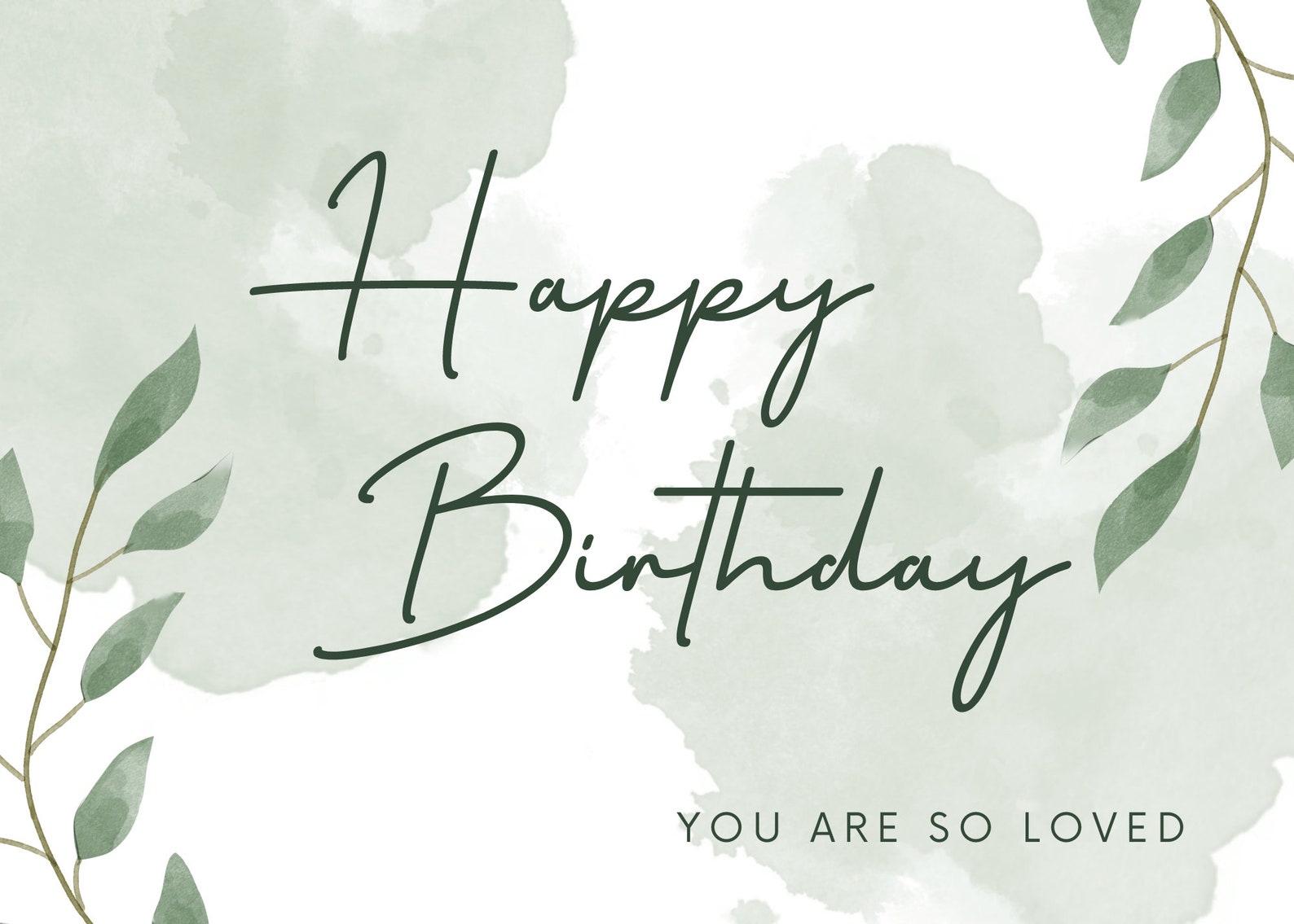 Happy Birthday Digital Print Green Aesthetic - Etsy