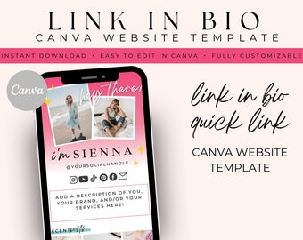 Instagram Bio Link Website Landing Page Template Digital - Etsy
