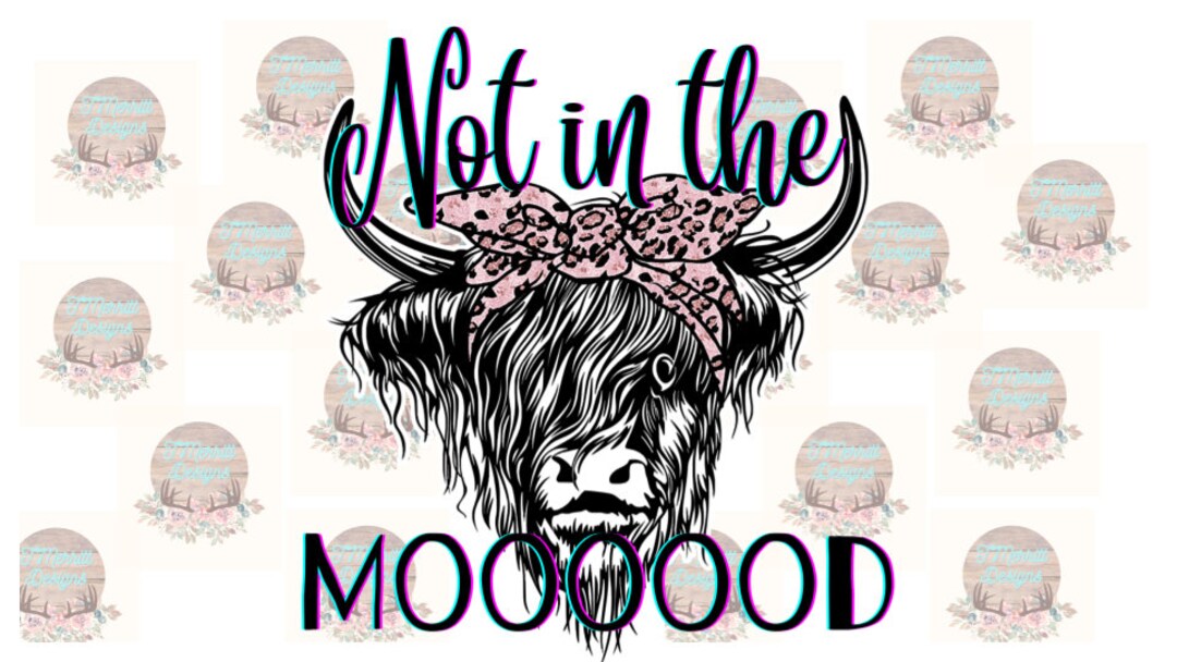 Not in the Mood Cute Cow Digital Download PNG - Etsy