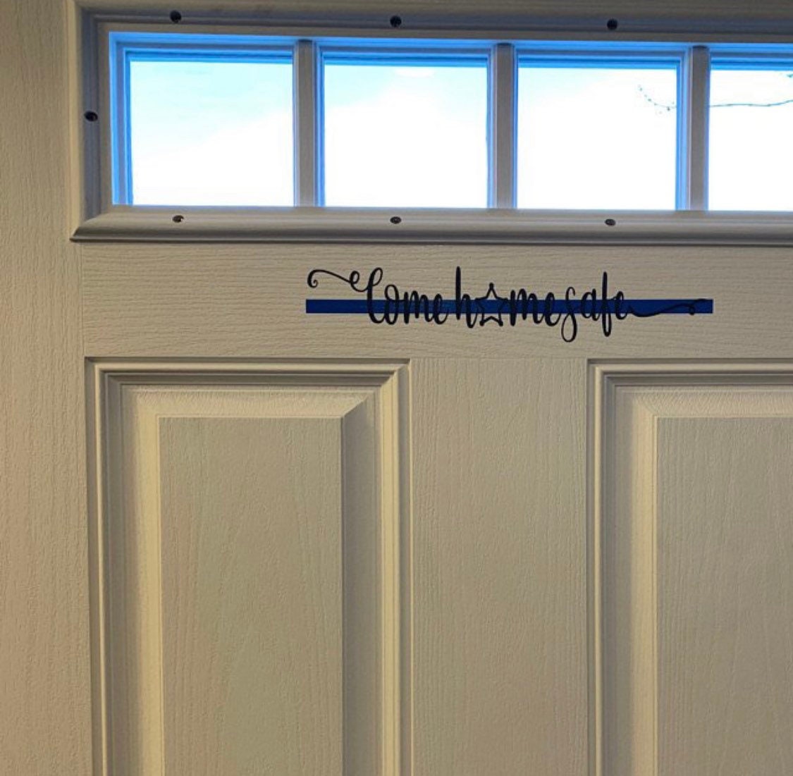 Thin Blue Line Front Door Decal Come Home Safe Door Decal - Etsy