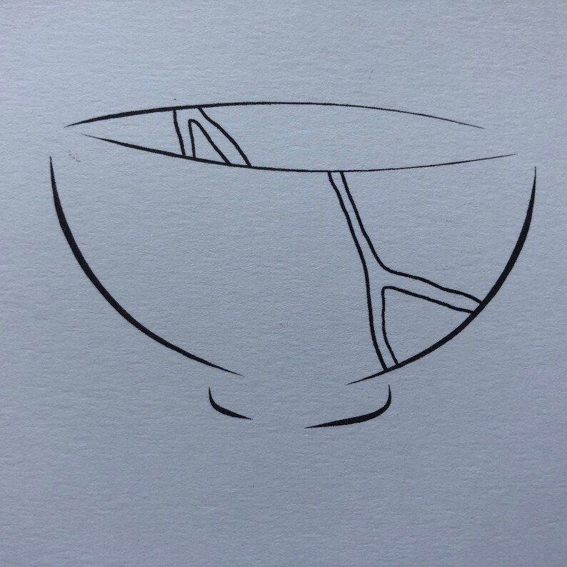 Arte de pared Kintsugi / 5x7 / Simplemente agregue oro / Descarga digital / Dibujado a mano ...