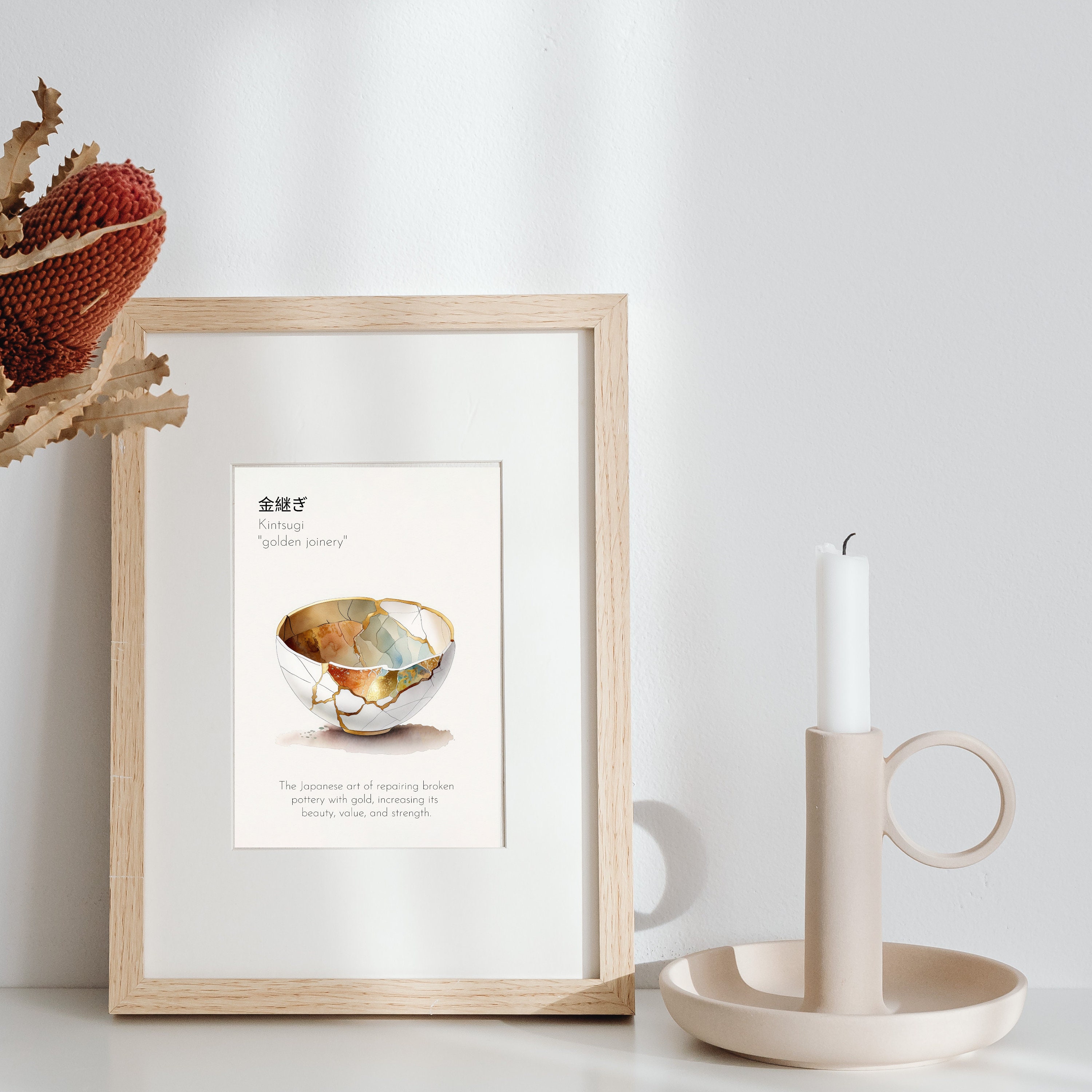 5x7 Kintsugi Wall Art / Kintsugi Painting / Kintsugi Bowl With Kintsugi ...