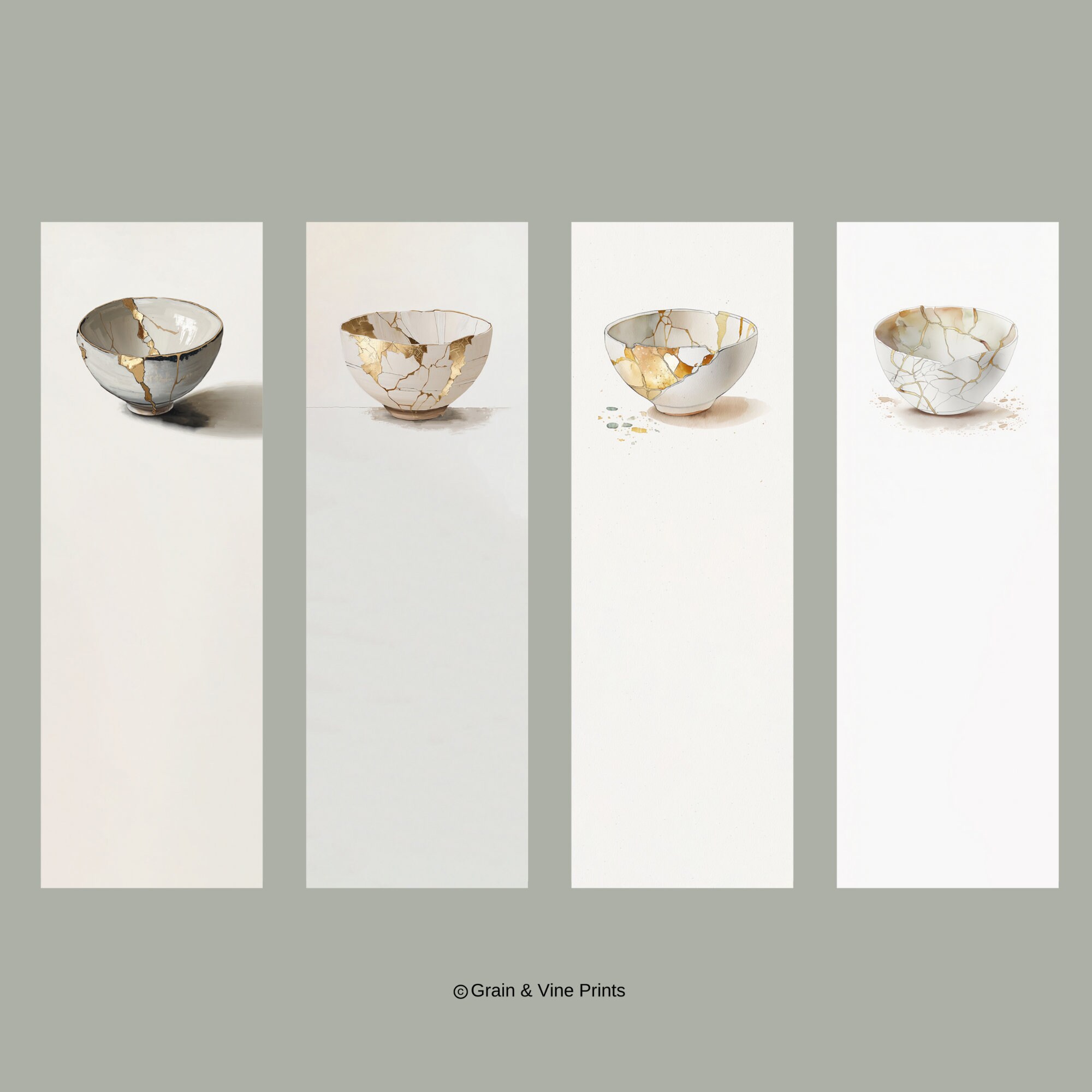 Kintsugi Bowl Bookmarks Meaningful Gift DIY Kintsugi Gift Bowl Kintsugi ...