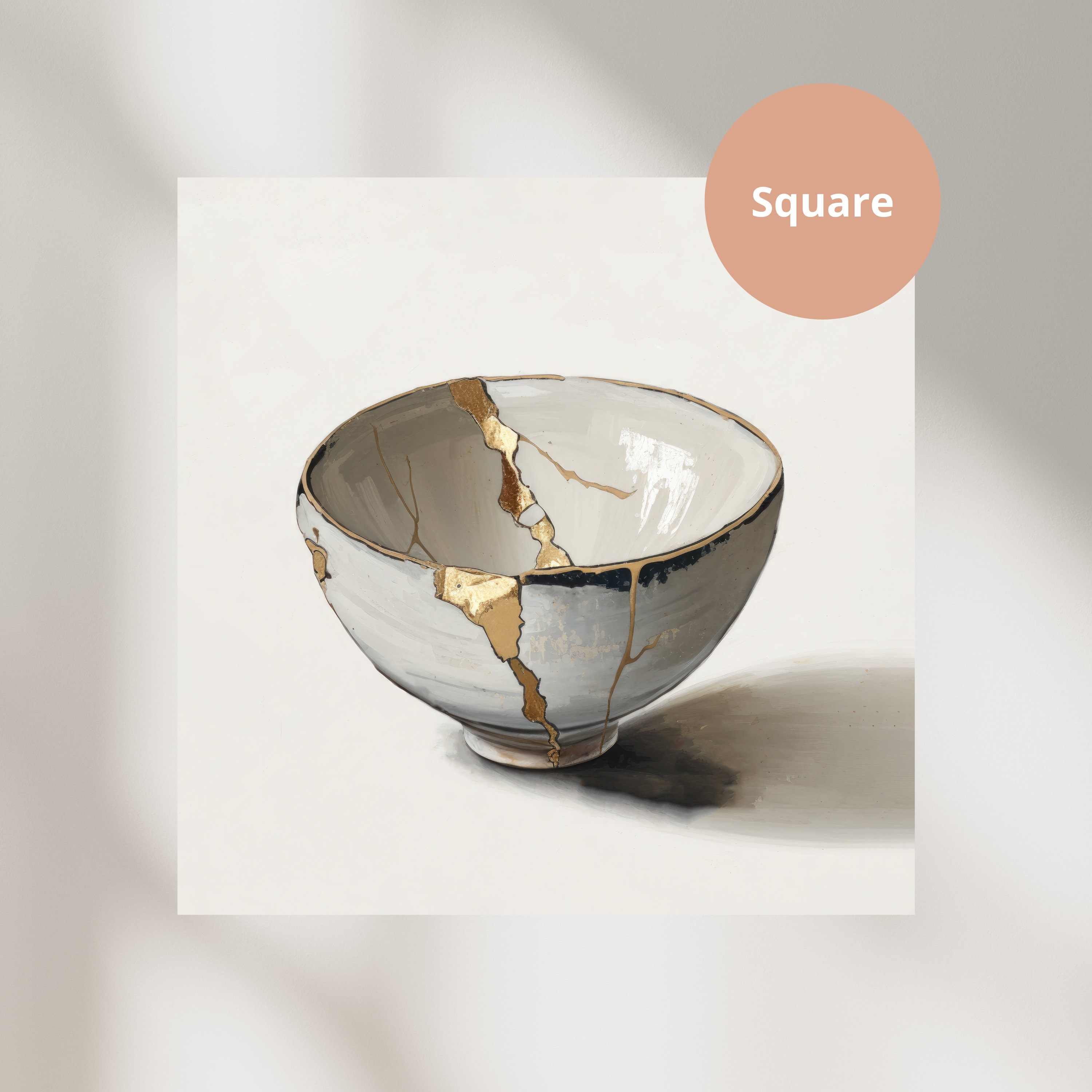 Kintsugi Wall Art / Kintsugi Painting / Kintsugi Bowl / Neutral Tones ...