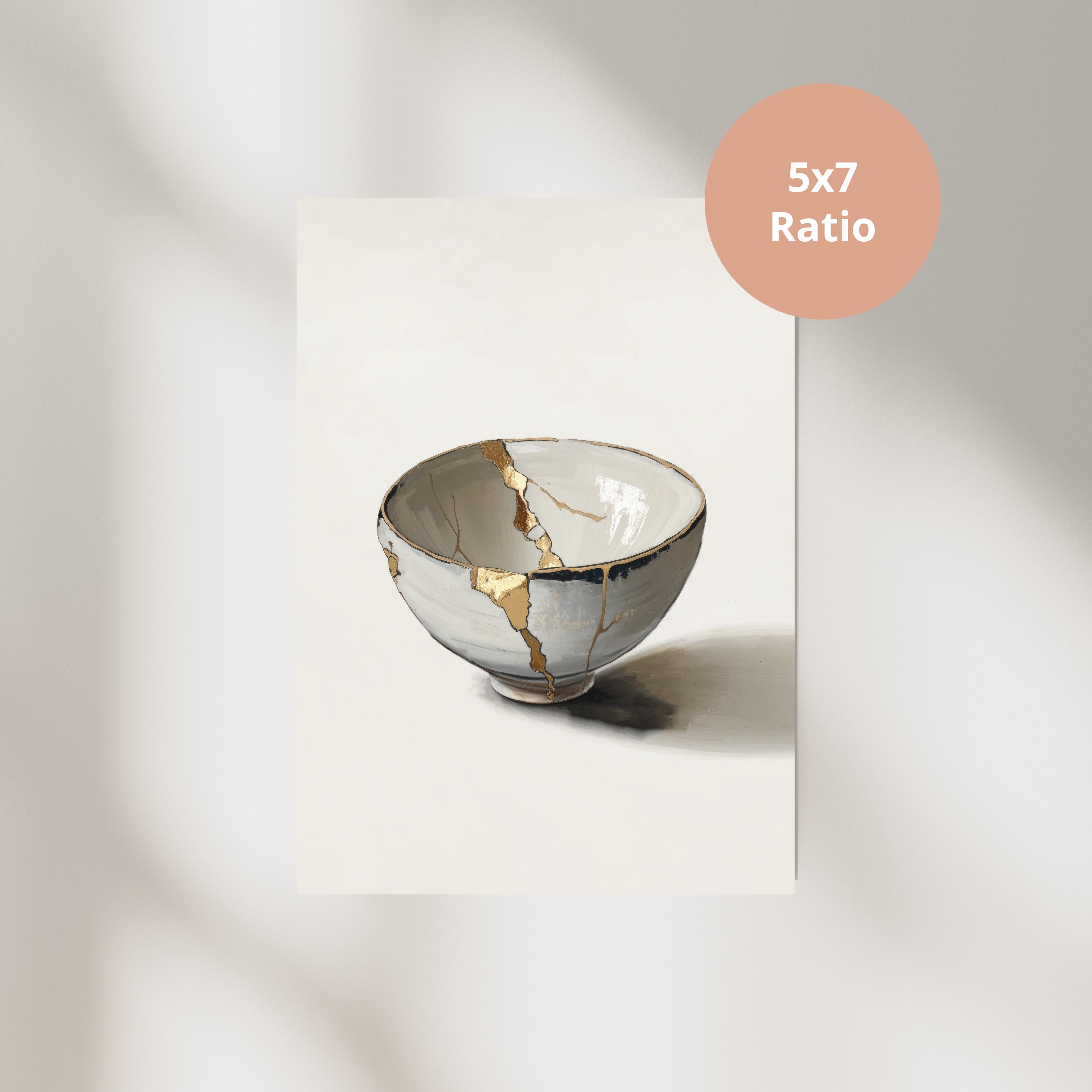 Kintsugi Wall Art / Kintsugi Painting / Kintsugi Bowl / Neutral Tones ...