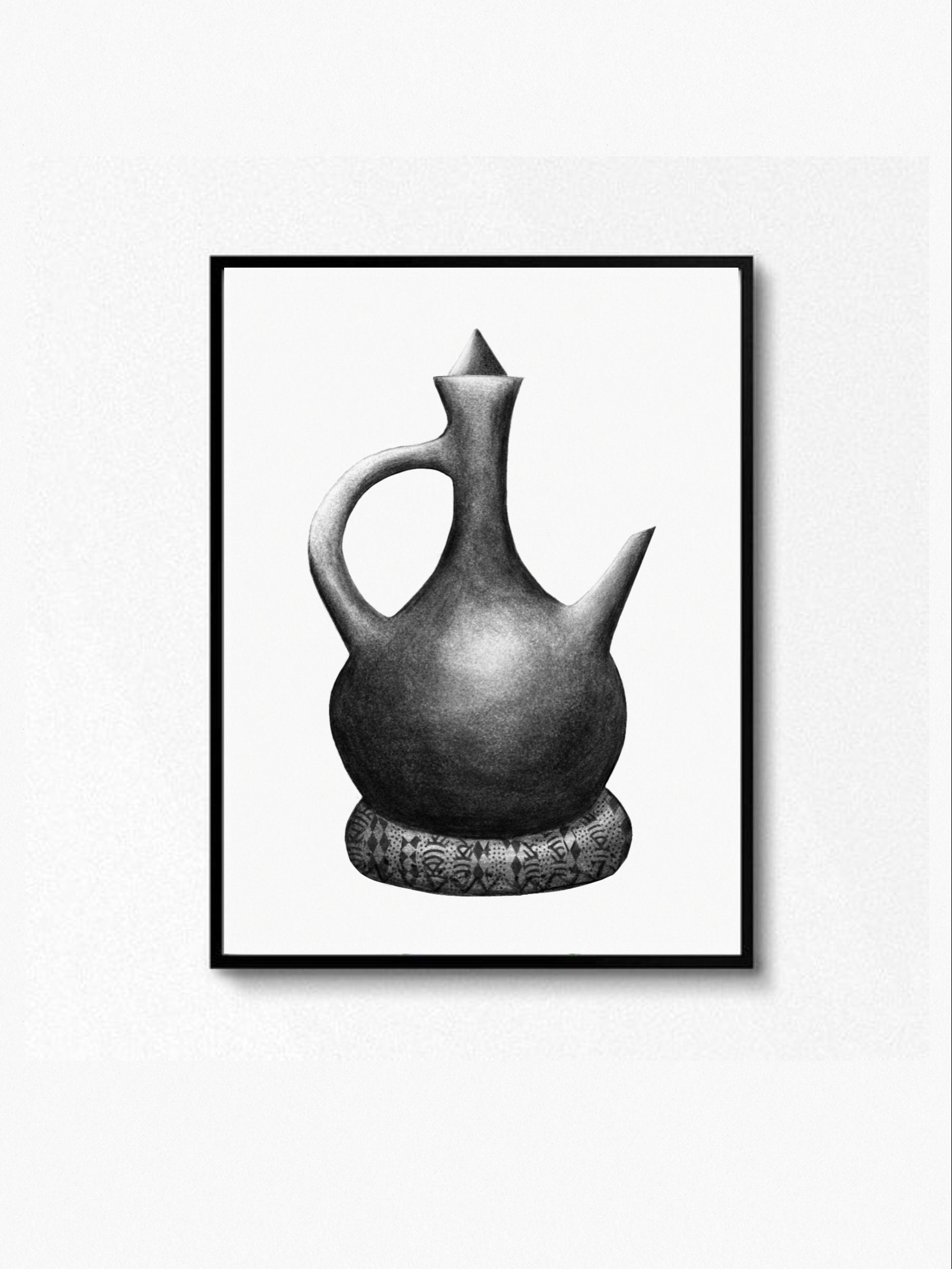 Ethiopian Jebena Drawing Print Low Resolution Print - Etsy