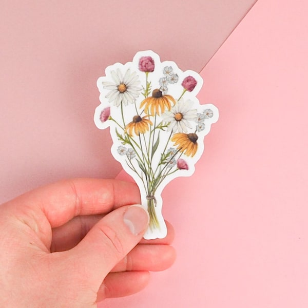 Wildflower Bouquet Sticker - Etsy