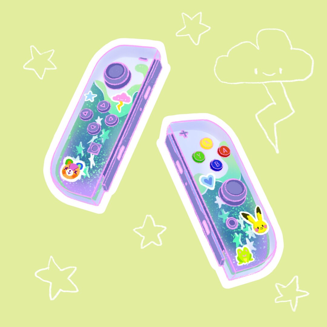 Kawaii Switch Joy-con Vinyl Sticker Pack | Waterproof Gamer Decals - Etsy