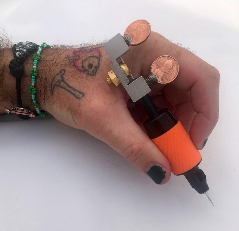 Stick & Poke Tattoo Needle, Grip, Ink Tube and Tool. Traditional Asian ...