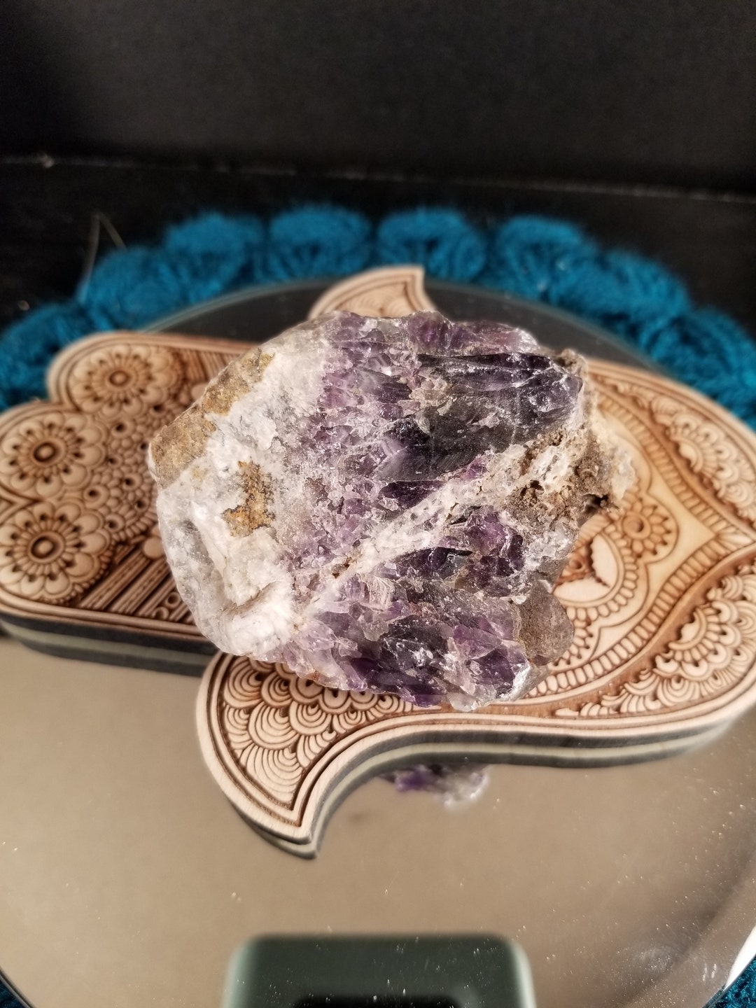 Purple Amethyst in Matrix Crystal Cluster Agate Eye Self Standing ...