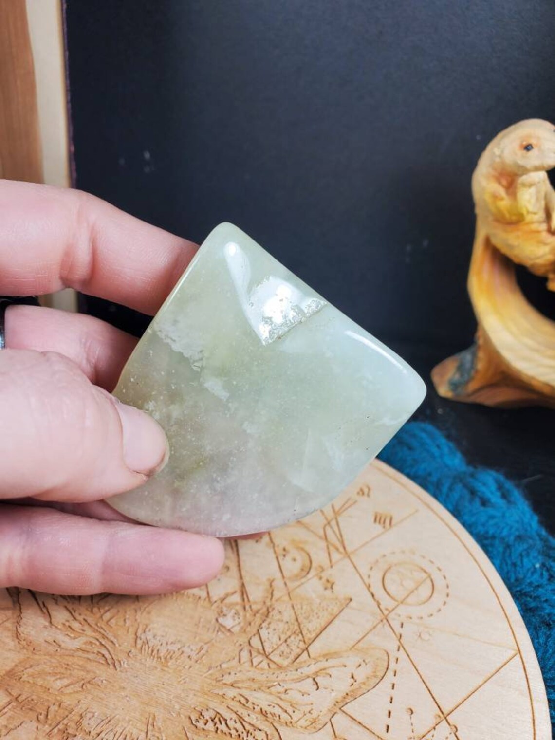 Jade Smooth Stone Pale Green Jade Polished Slab Crystal | Etsy
