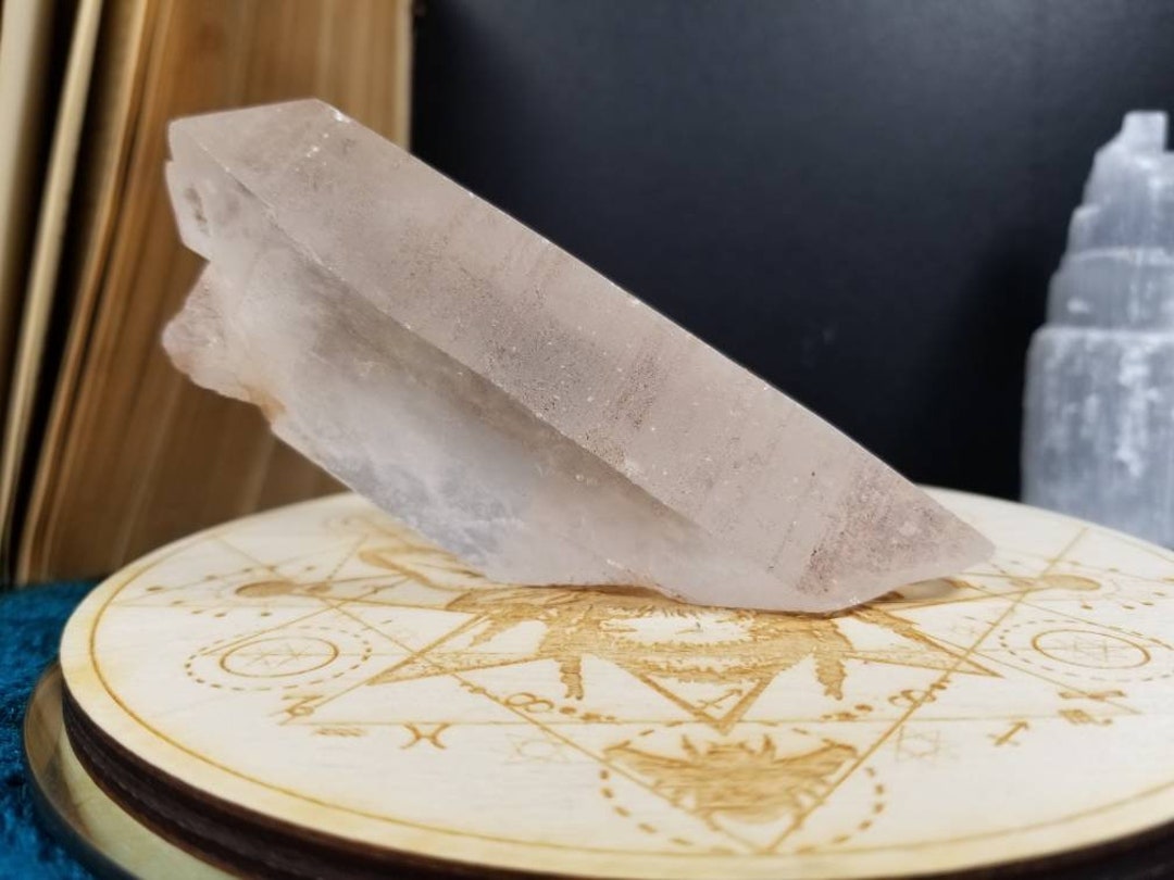 Large Clear Quartz Point Self Healed Clear Quartz Wand Etched Self ...