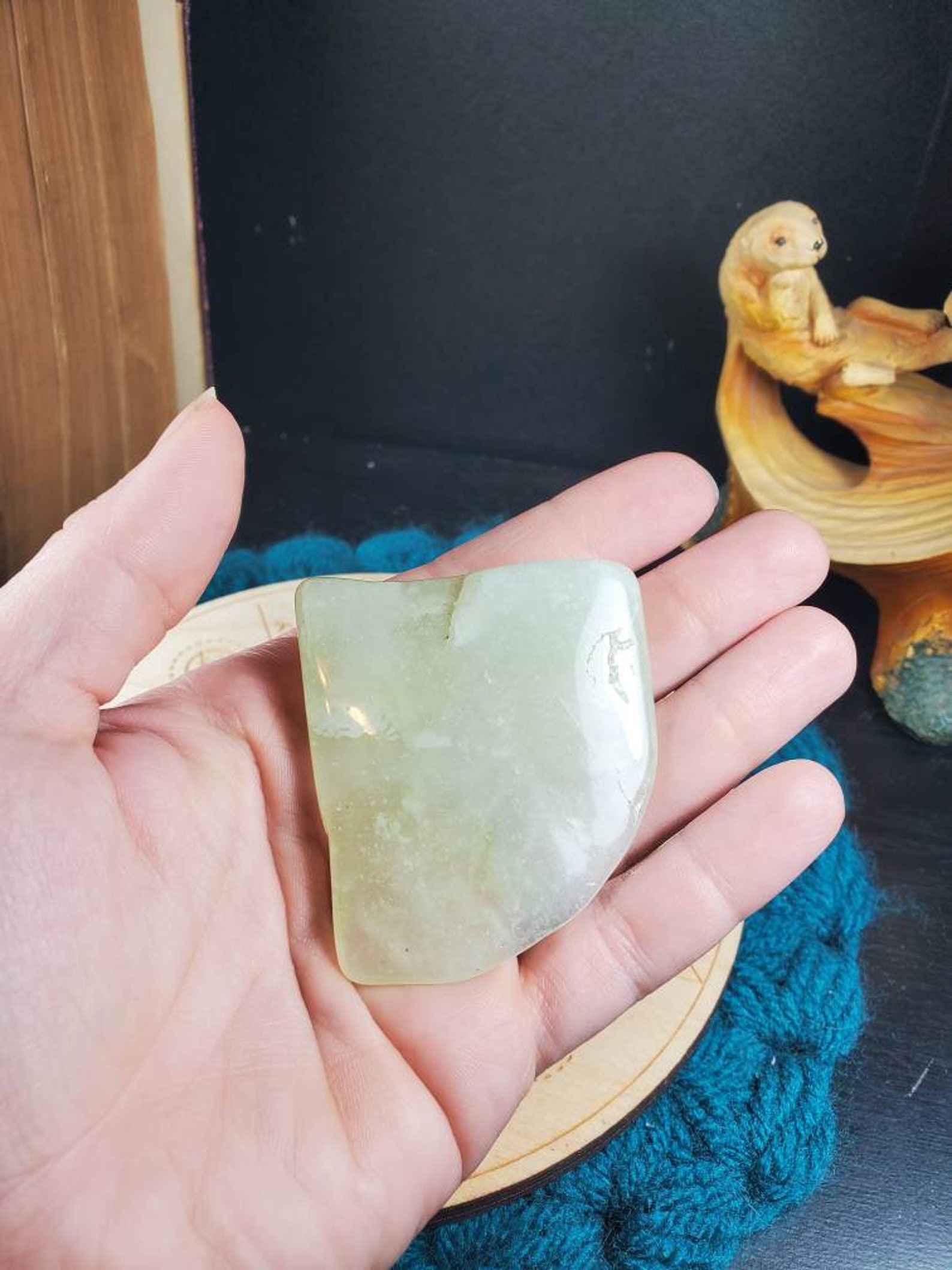 Jade Smooth Stone Pale Green Jade Polished Slab Crystal | Etsy
