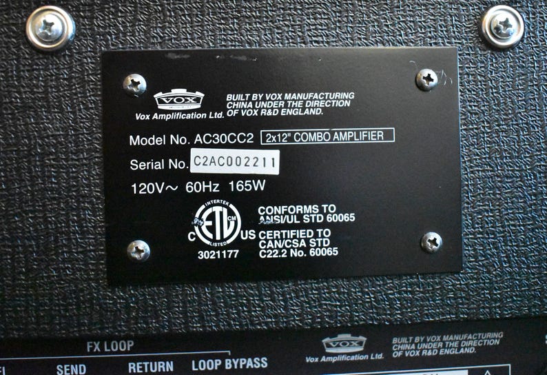 Vox AC30CC2 Custom Classic 2x12 Combo Amplifier Black - Etsy