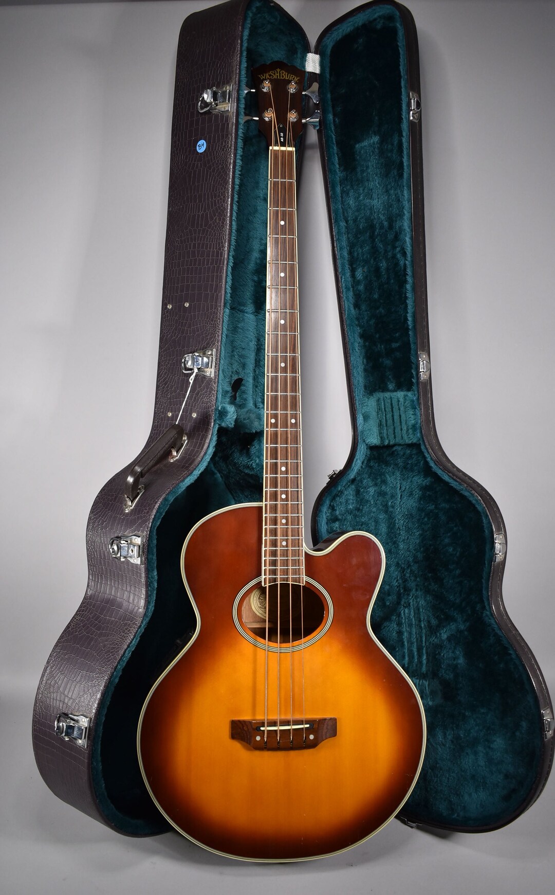 Washburn AB-32 Sunburst Finish Acoustic Electric Bass Guitar W/ohsc - Etsy