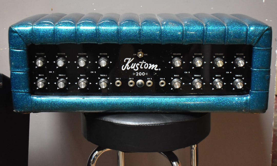 1969 Kustom K200B-5 PA Amplifier Head Tuck & Roll Blue Sparkle - Etsy