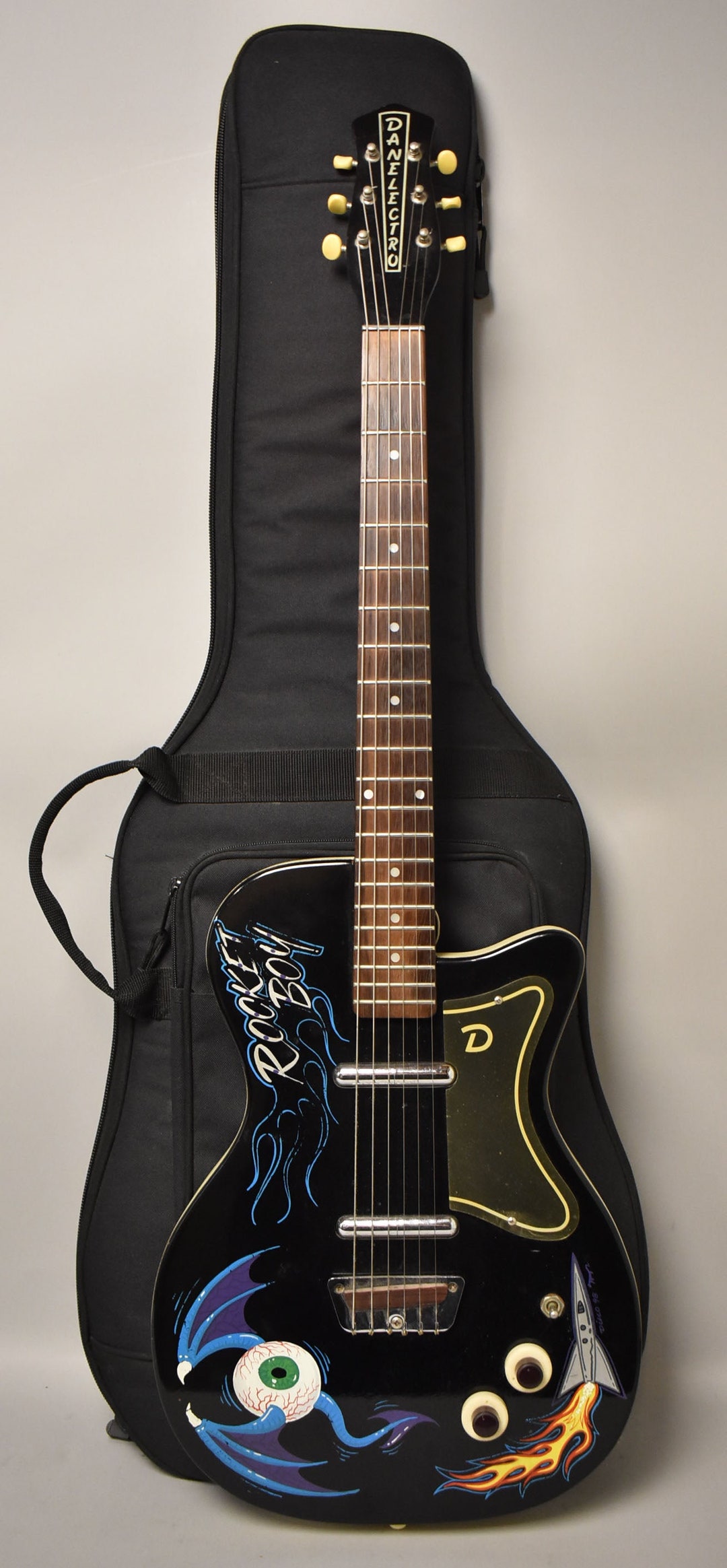 2000's Danelectro '56 U2 Reissue Custom Painted 'rocket Boy' Black W ...