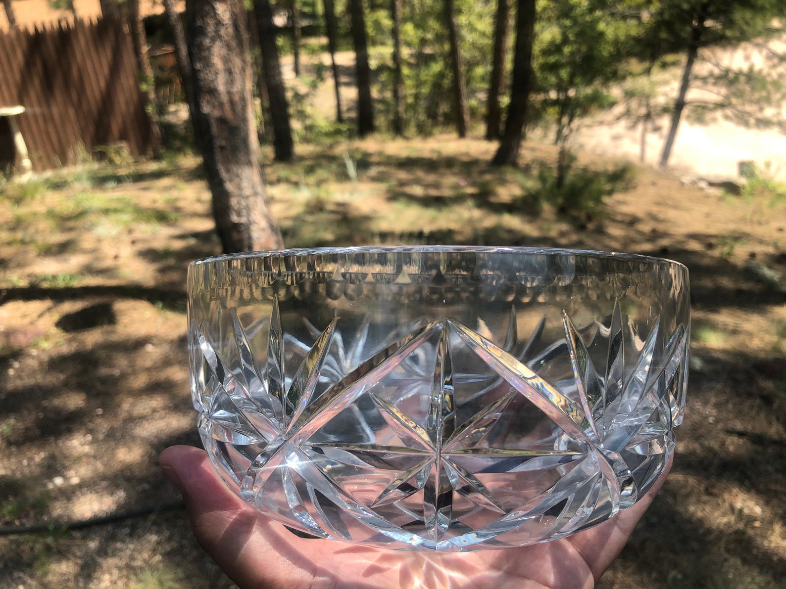 Antique Cut Crystal Glass Bowl Star Patterns - Etsy