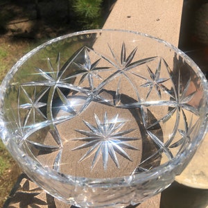 Antique Cut Crystal Glass Bowl Star Patterns - Etsy