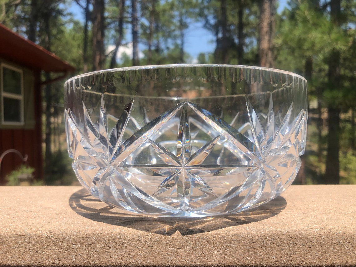 Antique Cut Crystal Glass Bowl Star Patterns - Etsy