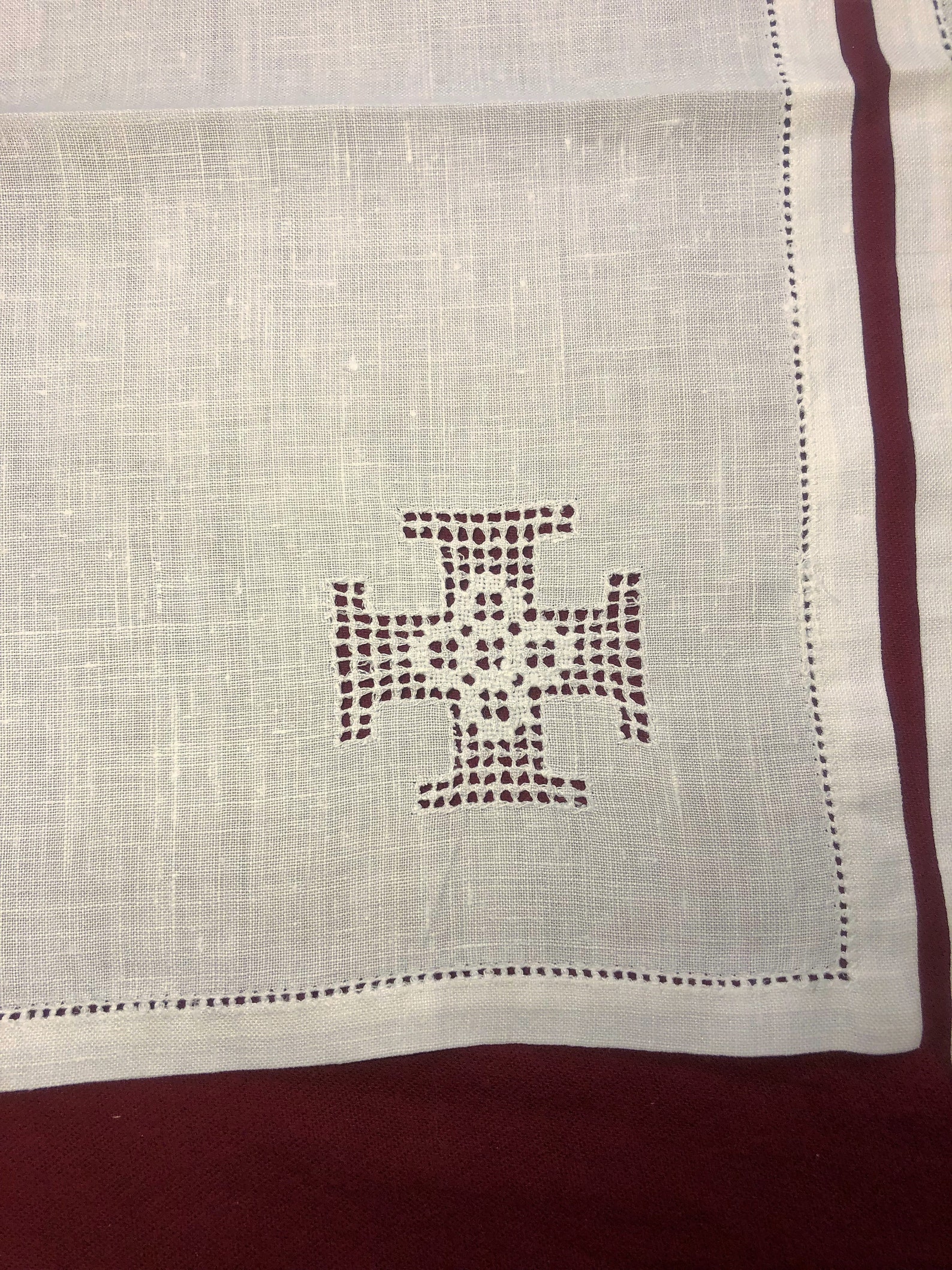 Vintage Linen Embroidered Cutwork Cross Napkins Set of 6 - Etsy
