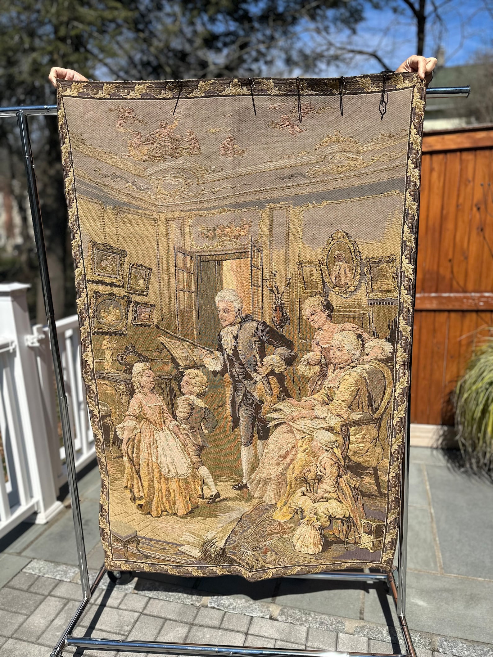 Antique Victorian Influenced Wall Hanging Tapestry ,55" X 36" Inches ...