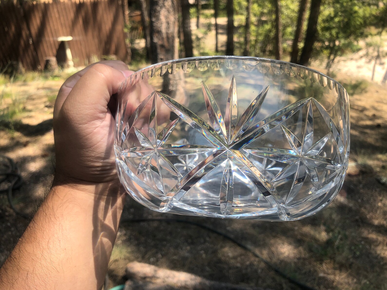 Antique Cut Crystal Glass Bowl Star Patterns - Etsy