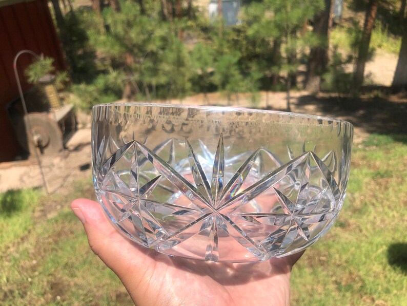 Antique Cut Crystal Glass Bowl Star Patterns - Etsy
