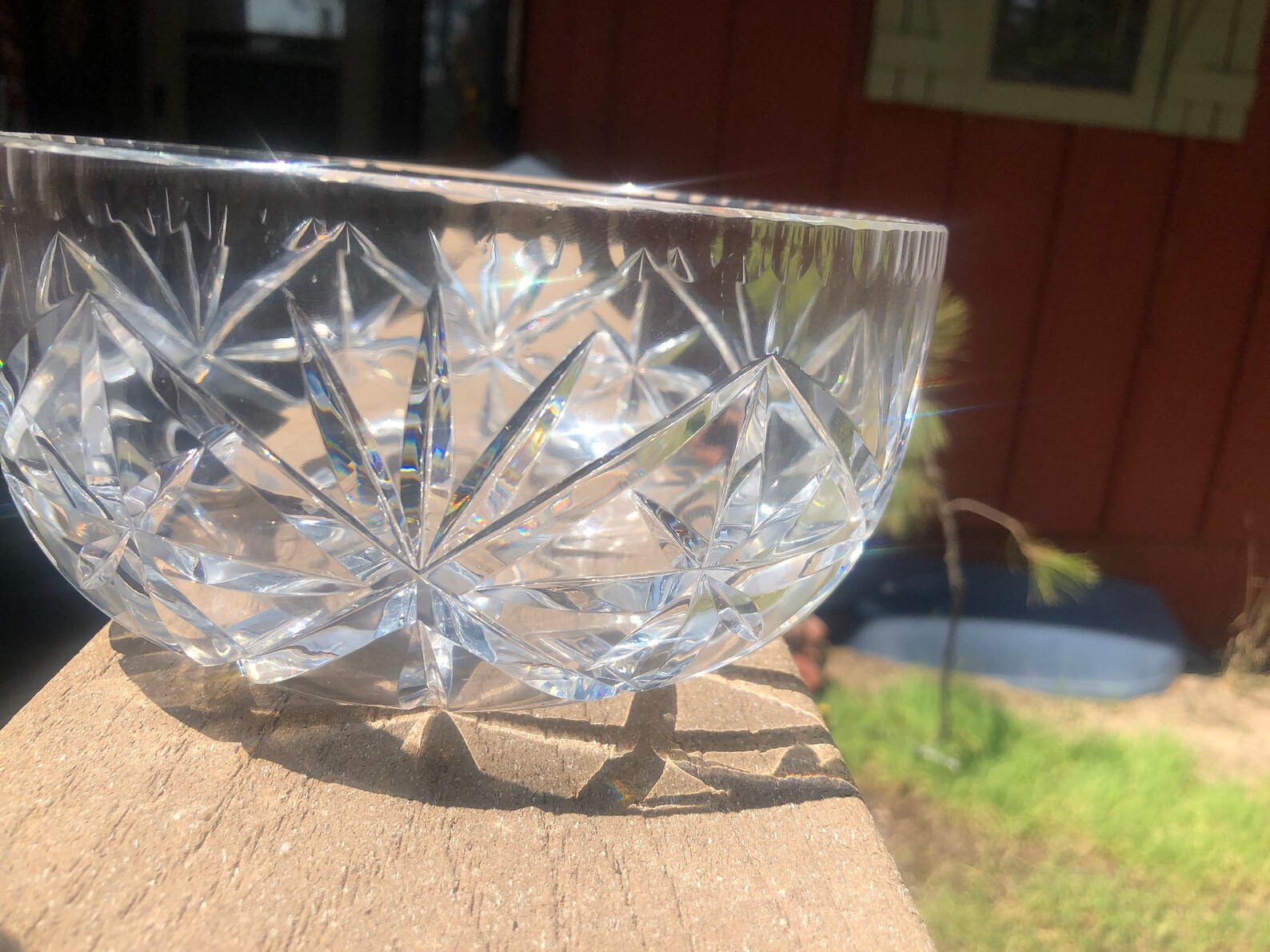 Antique Cut Crystal Glass Bowl Star Patterns - Etsy