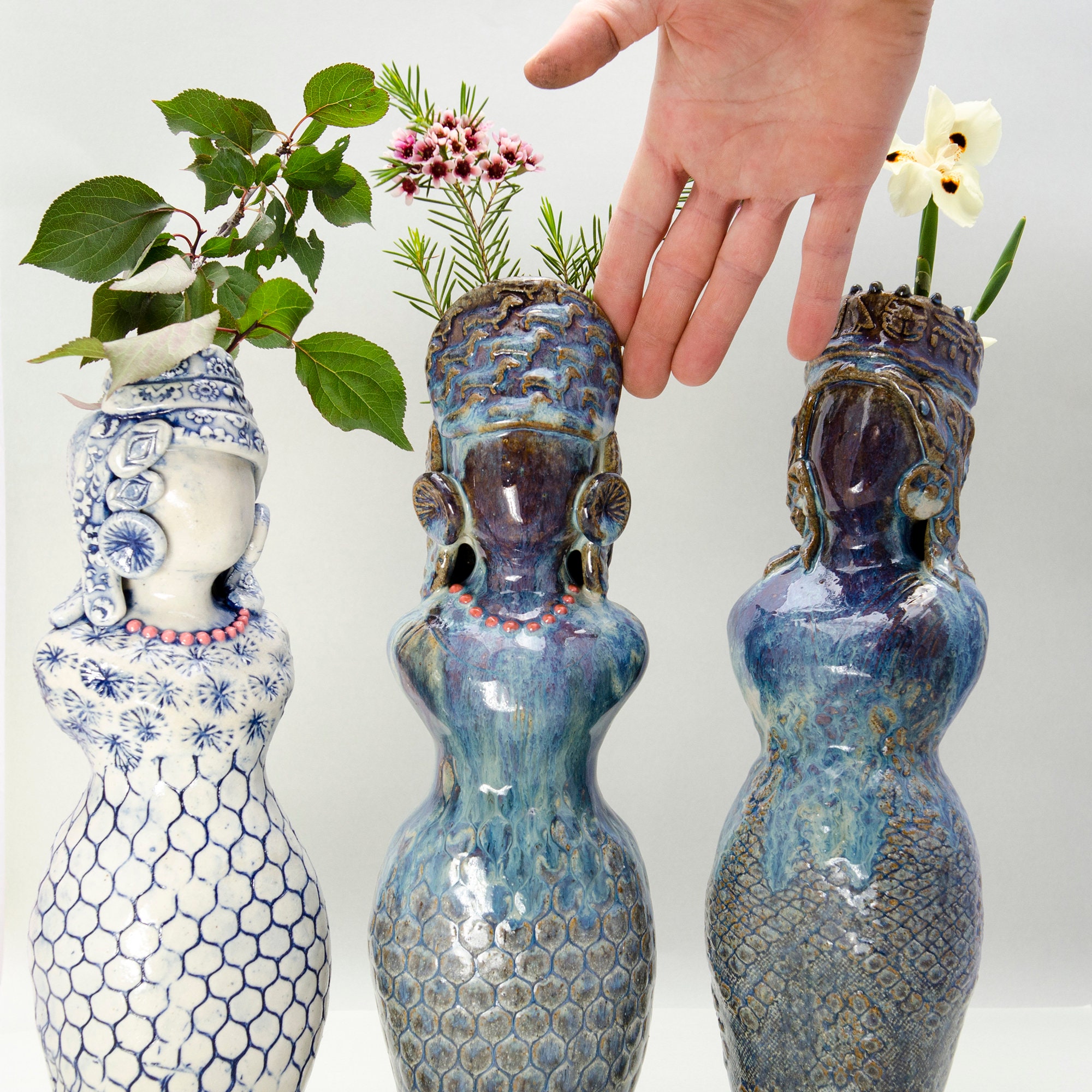 Handmade Ceramic Woman Sculpture Vases Lady Vase Pottery for Him and ...