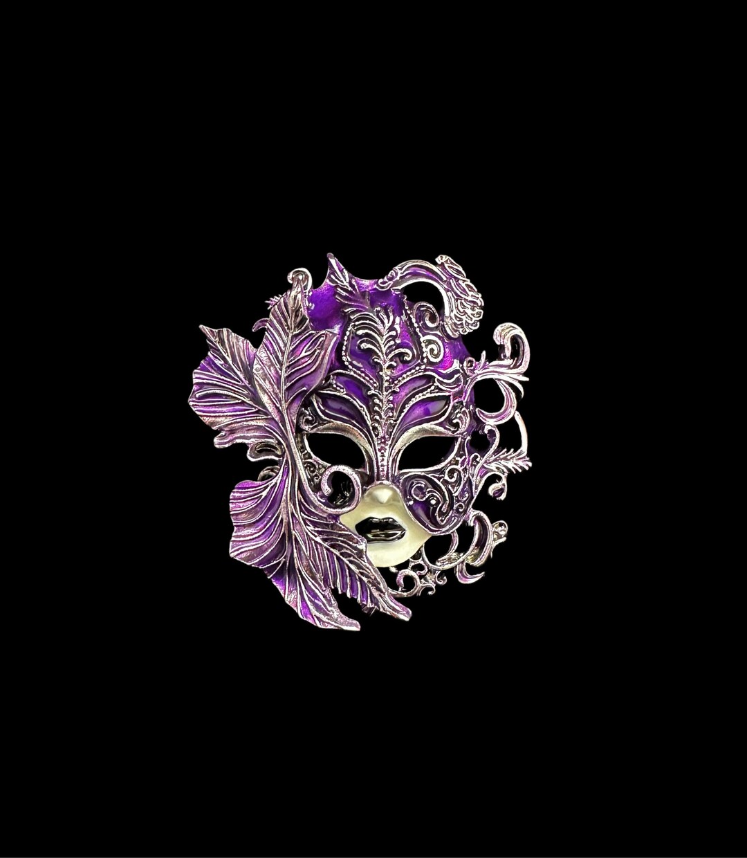 Purple Art Deco Mardi Gras Brooch - Etsy