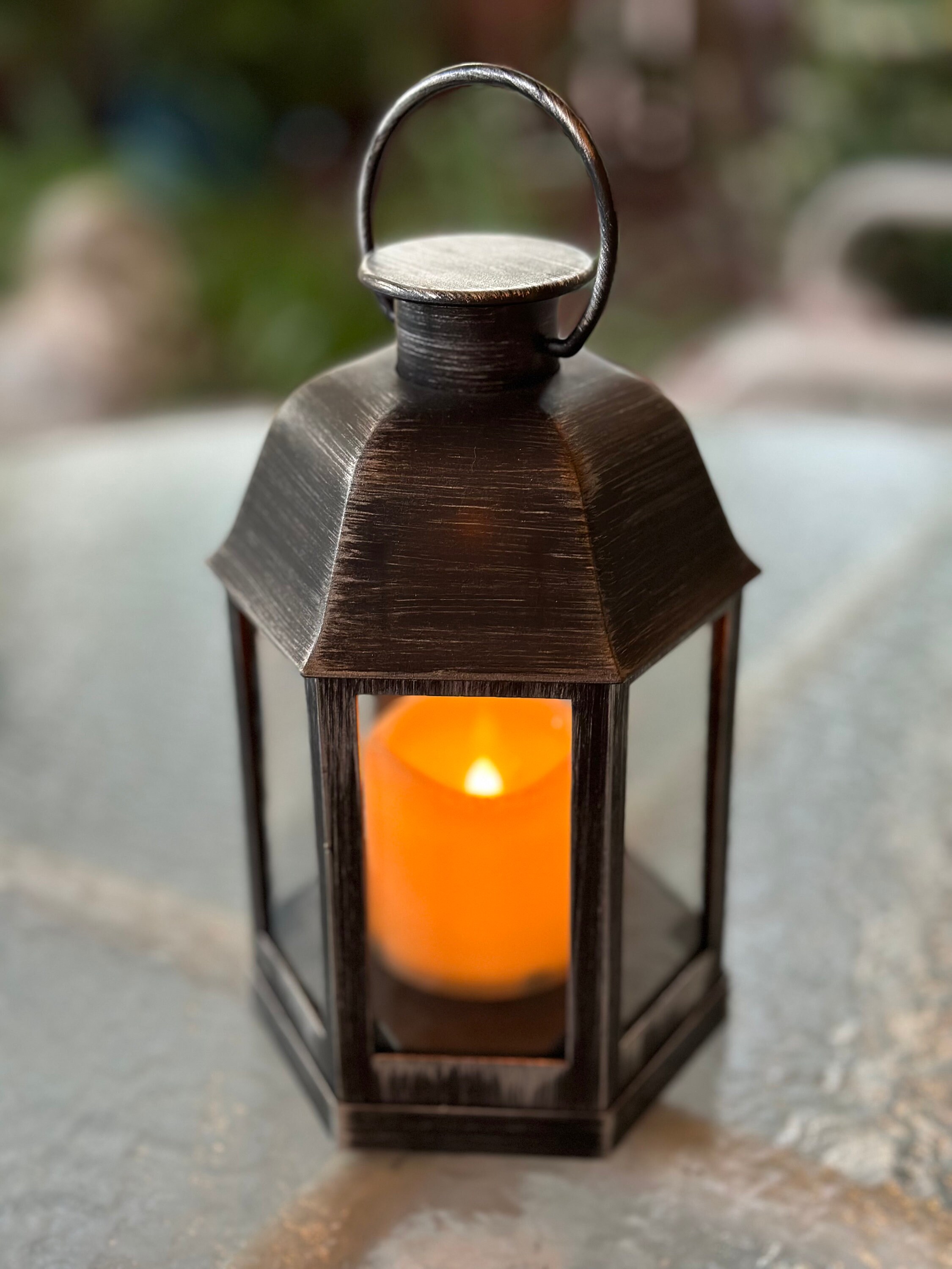Black and Silver LED Candle Lantern - Etsy