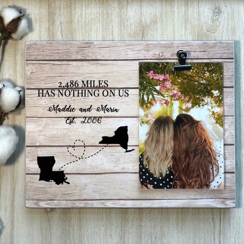 Best Friends Long Distance States Personalized Picture Frame - Etsy