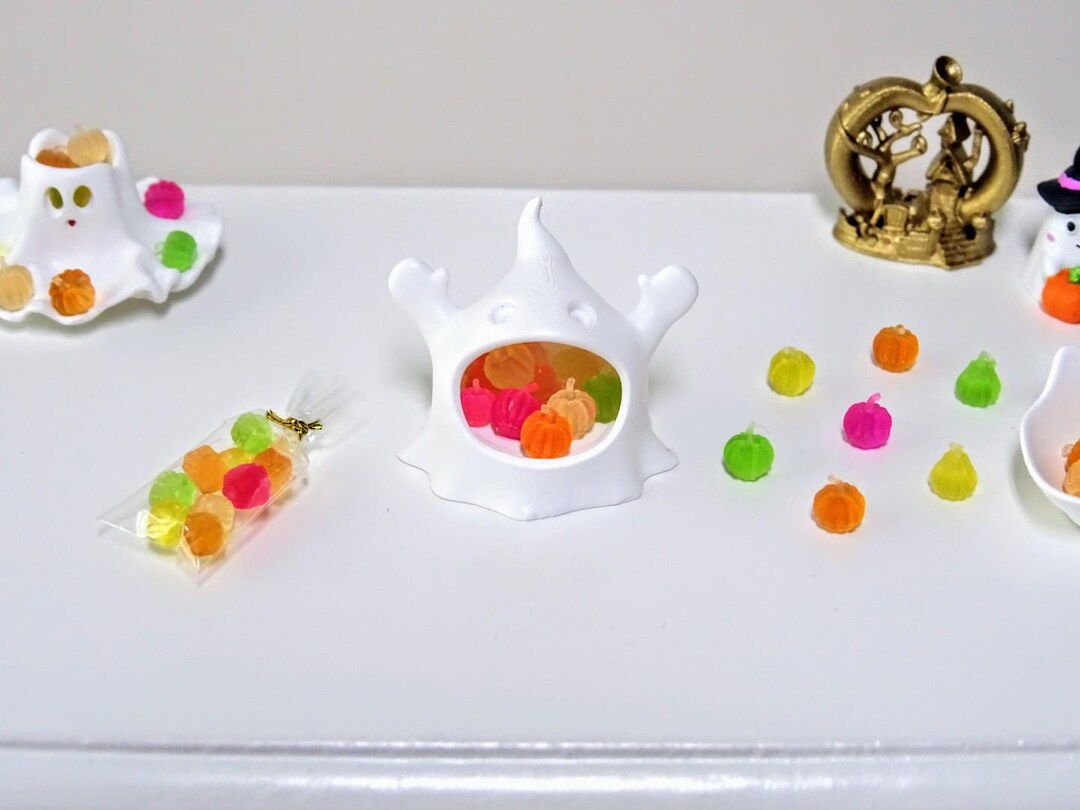 Halloween Ghost Miniature Candy Dish, Gluttonous Ghost and His Candies ...