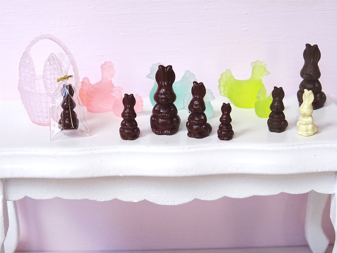 Miniature Chocolate Bunny in 1:12 Scale, Miniature Food, Mini Chocolate ...