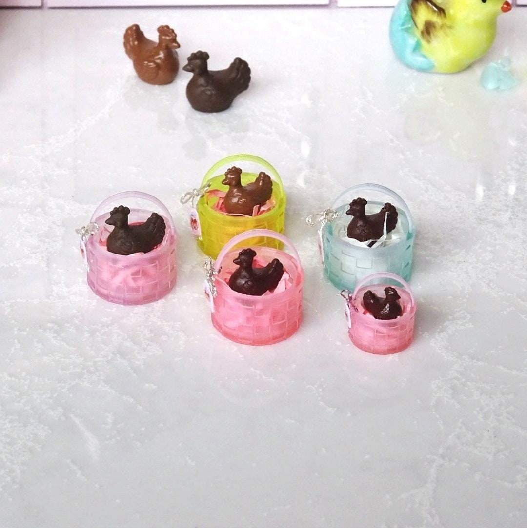 Miniature Chocolate Chicken in Its Easter Basket 1:12 Scale, Miniature ...