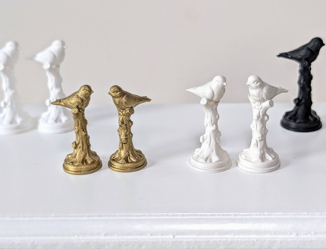 1:12 Miniature Set of 2 Birds, Dollhouse Miniature, Miniature Decor ...