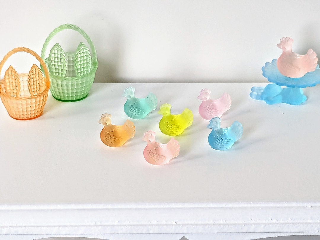 Miniature Easter Chicken, Miniature Chicken, 1:12 Scale, Miniature ...
