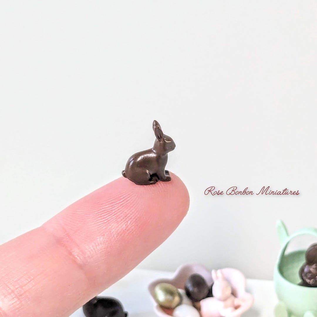 Miniature Chocolate Bunny, Miniature Chocolate Bunny, 1:12 Scale, Mini ...