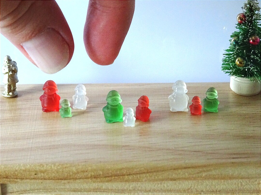 Miniature 3 Snowman Set in 1:12 Scale, Miniature Snowman, Mini Snowman ...