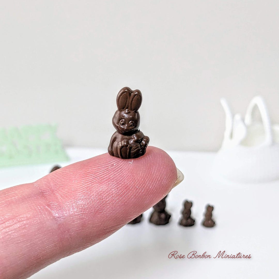 Miniature Chocolate Bunny, Miniature Chocolate Bunny, 1:12 Scale, Mini ...