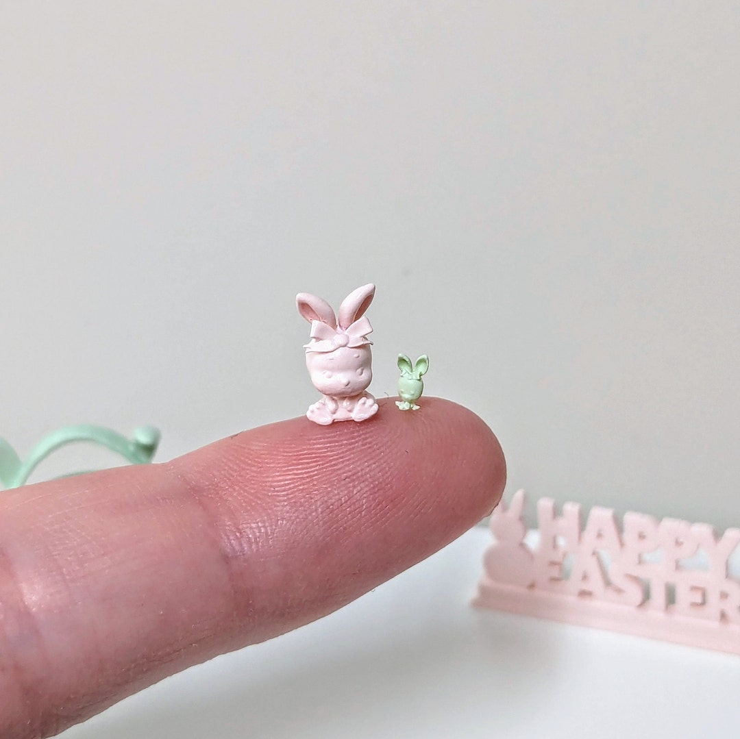 Miniature Set of 2 Easter Bunnies, Miniature Bunnies, Miniature Easter ...